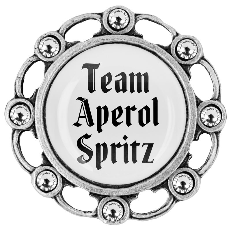 Team Aperol Spritz 20mm // Strass weiß – Gaudiknopf
